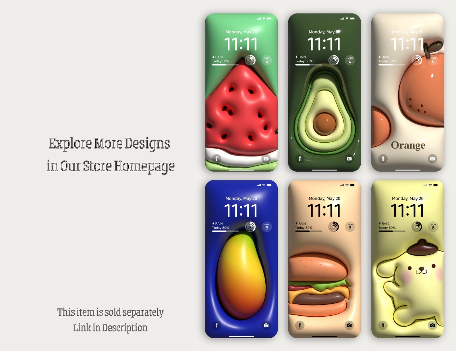 6 Cartoon 3D Smartphone 4k Wallpaper Bundle Digital Download Ios Home ...