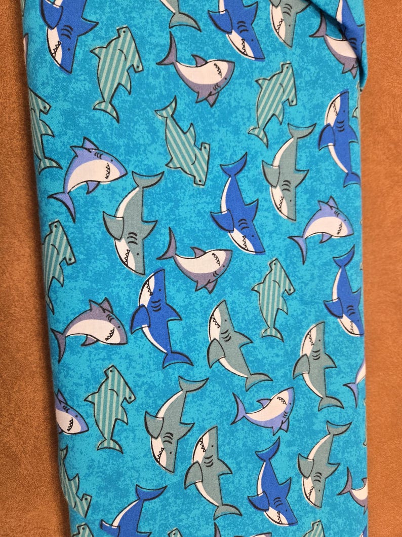 Shark Scrunchie – Handmade Hair Accessory With Blue Shark Fabric ...
