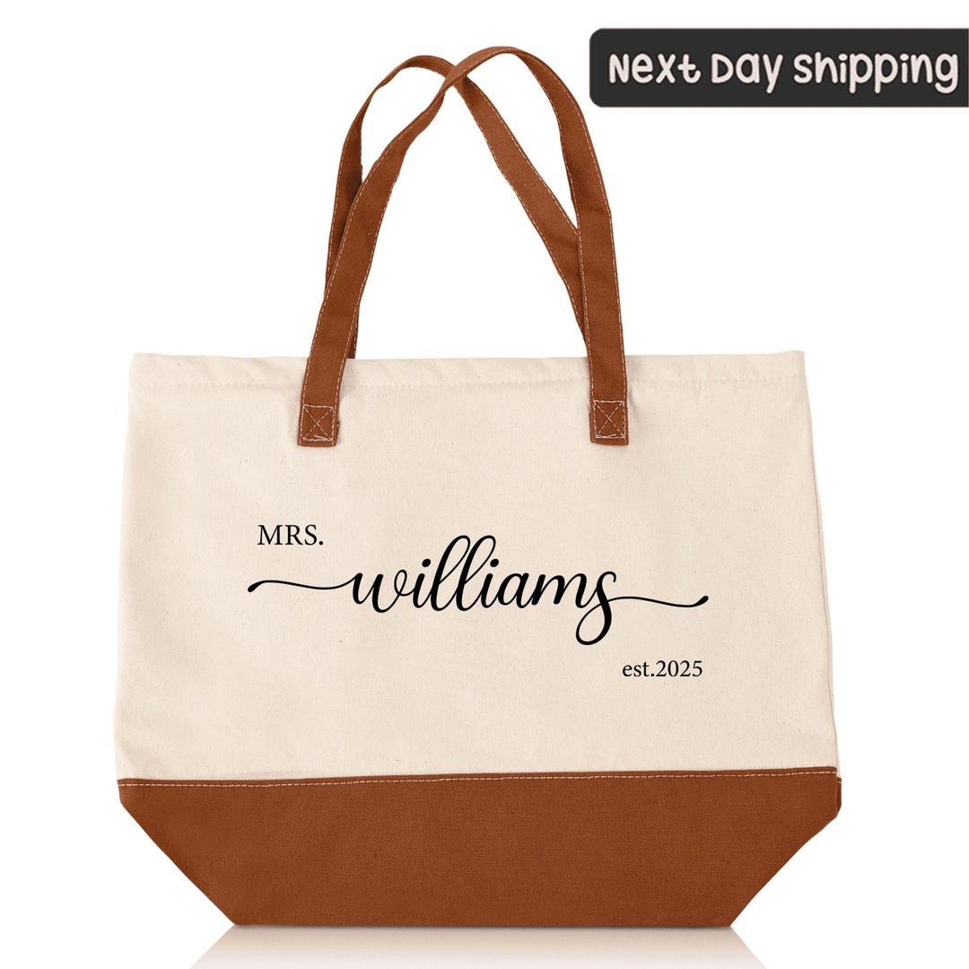 Custom Name Tote Bag, Personalized Name Tote Bag, Canvas Tote Bag ...