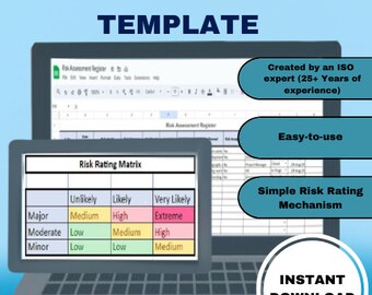 Risk Register Template Risk Log Project Management Risk Assessment Risk ...