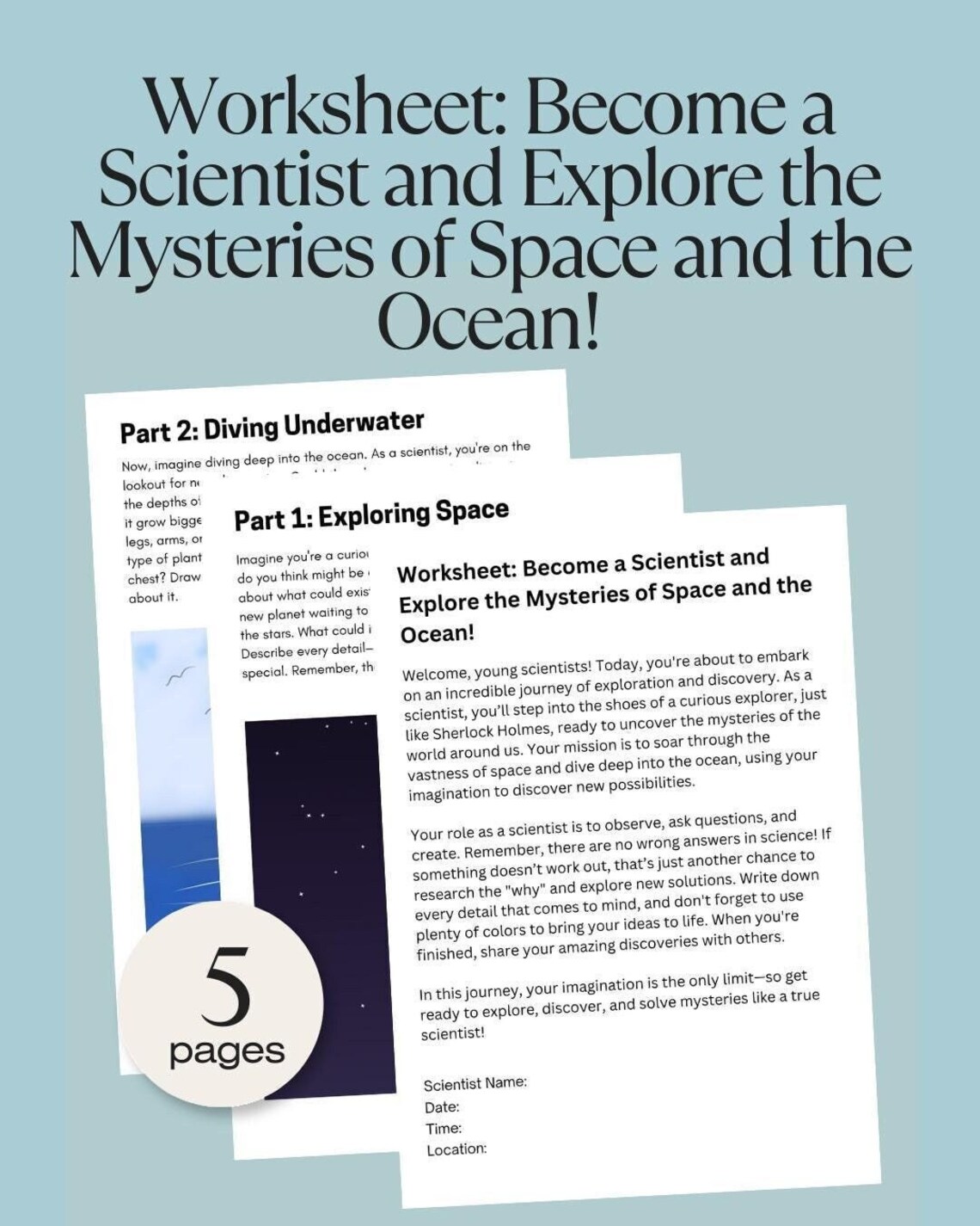 Scientist Worksheet for Kids – Fun and Educational Worksheet for Kids ...