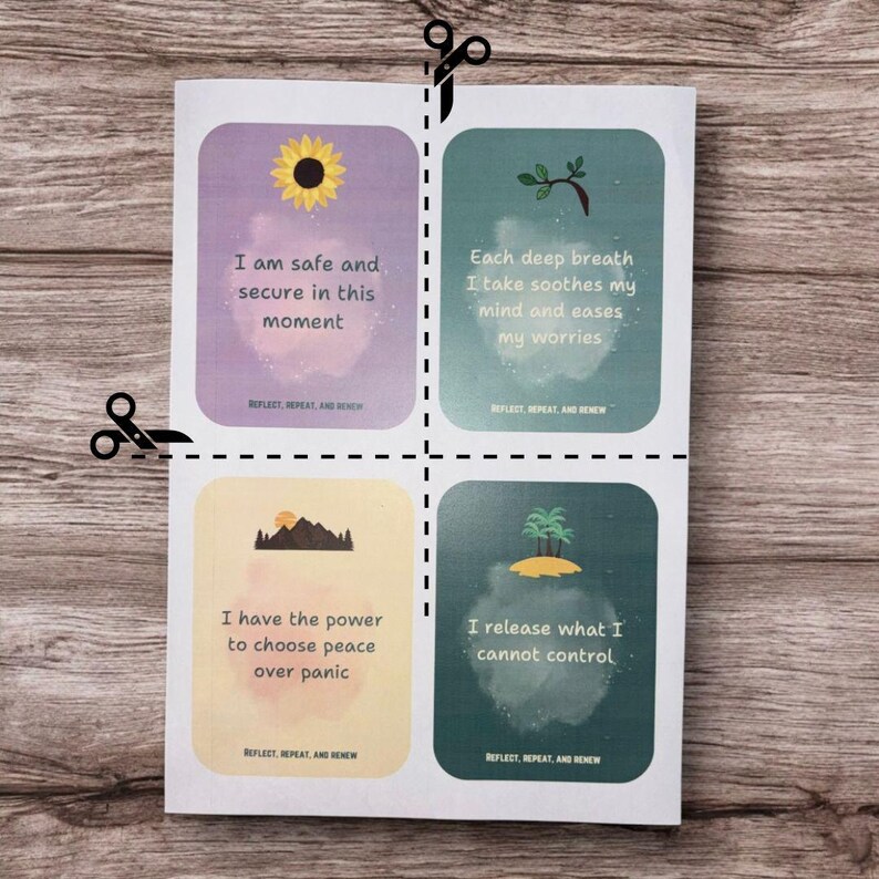 50 Printable Affirmation Cards for Anxiety Relief Digital Download for ...