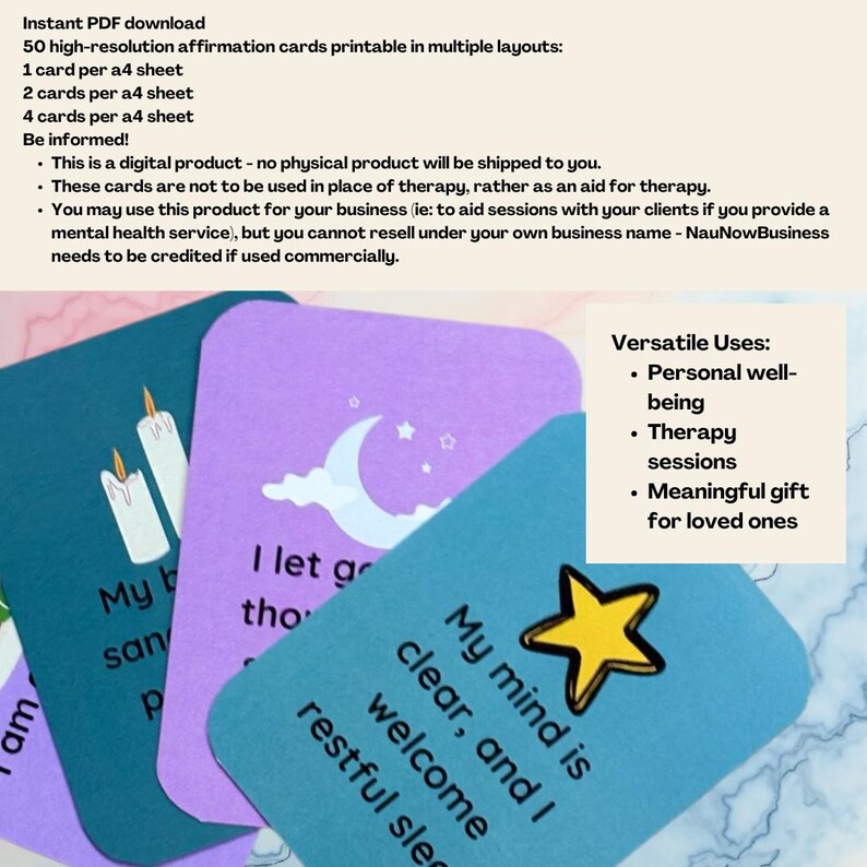 Printable Anxiety Affirmation Cards: Mindfulness Bundle for Social ...