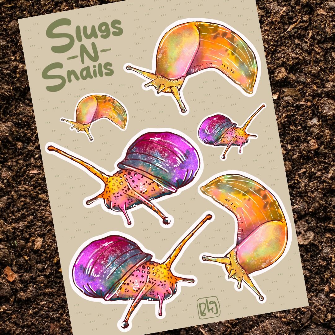 Slugs and Snails Sticker Sheet - Etsy