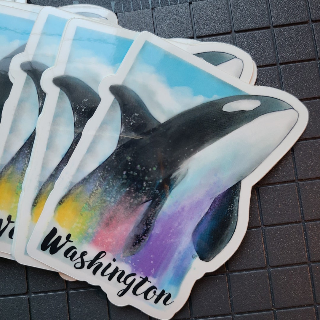 Washington Orca. Vinyl Waterproof Sticker - Etsy