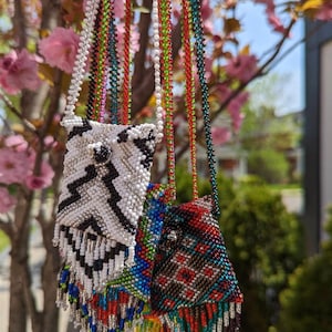 Native American Handmade Beaded Medicine Pouch, Medicine Bag, Natural ...