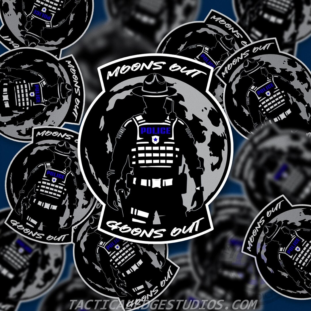 Moons Out Goons Out (police) Sticker - Etsy