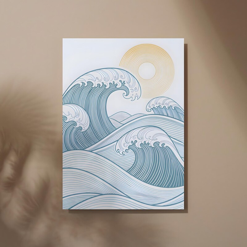 Wave Line Drawing - Etsy
