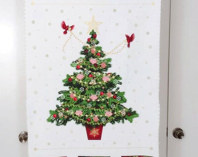 Christmas Tree Fabric Panel Christmas Quilt Panel Holiday Flair Art ...