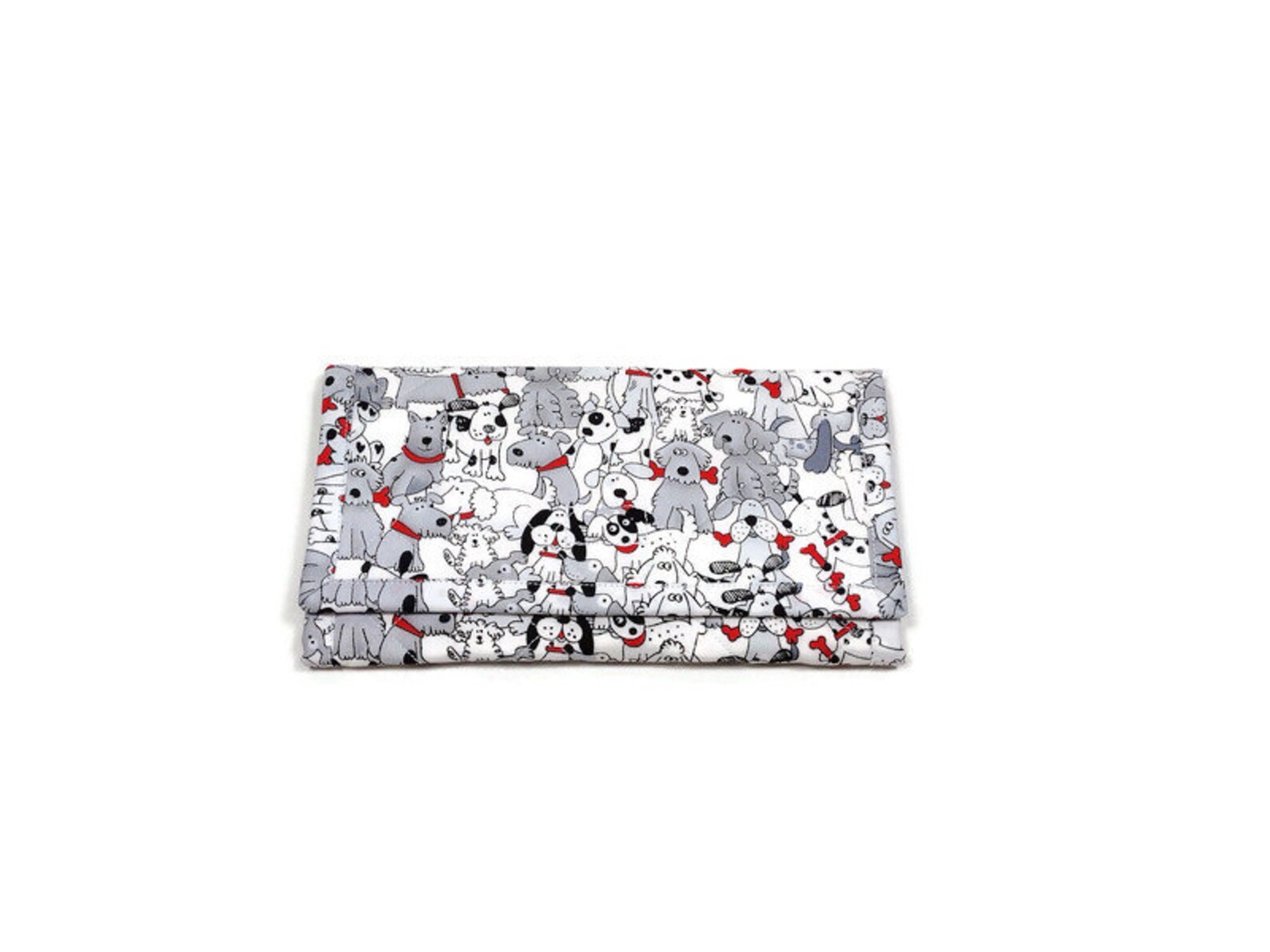Quilted Dog Fabric Wallet: Handmade Trifold With Zipper Pocket - Etsy