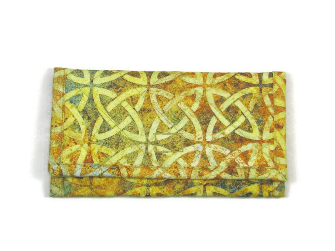 Celtic Knot Wallet Quilted Women's Gold Wallet Trifold Soft Fabric ...