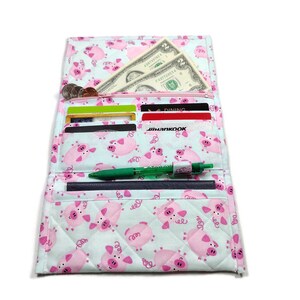 Happy Pigs Quilted Fabric Wallet: Trifold Women's Lightweight Wallet - Etsy