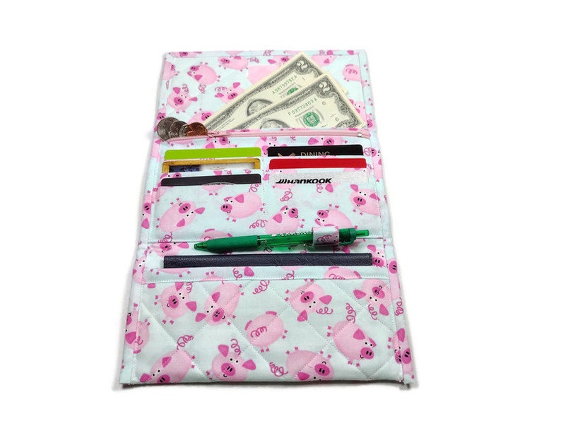 Happy Pigs Quilted Fabric Wallet: Trifold Women's Lightweight Wallet - Etsy