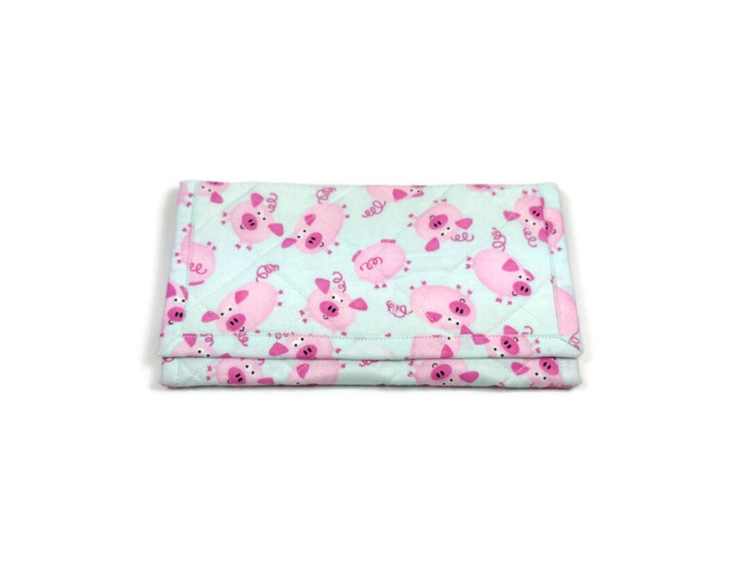 Happy Pigs Quilted Fabric Wallet: Trifold Women's Lightweight Wallet - Etsy