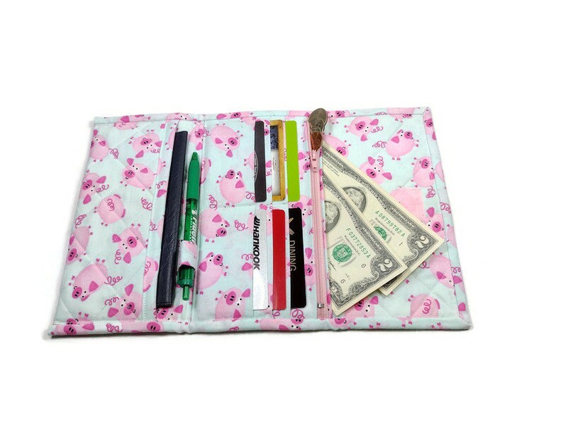 Happy Pigs Quilted Fabric Wallet: Trifold Women's Lightweight Wallet - Etsy