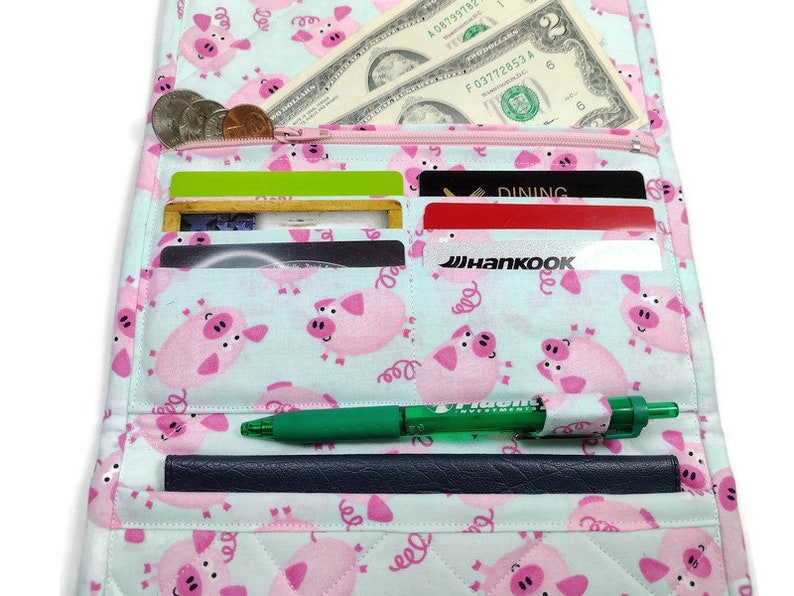 Happy Pigs Quilted Fabric Wallet: Trifold Women's Lightweight Wallet - Etsy
