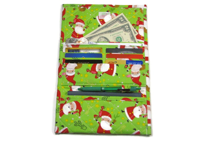 Santa Christmas Wallet Quilted Womens' Wallet Trifold | Etsy