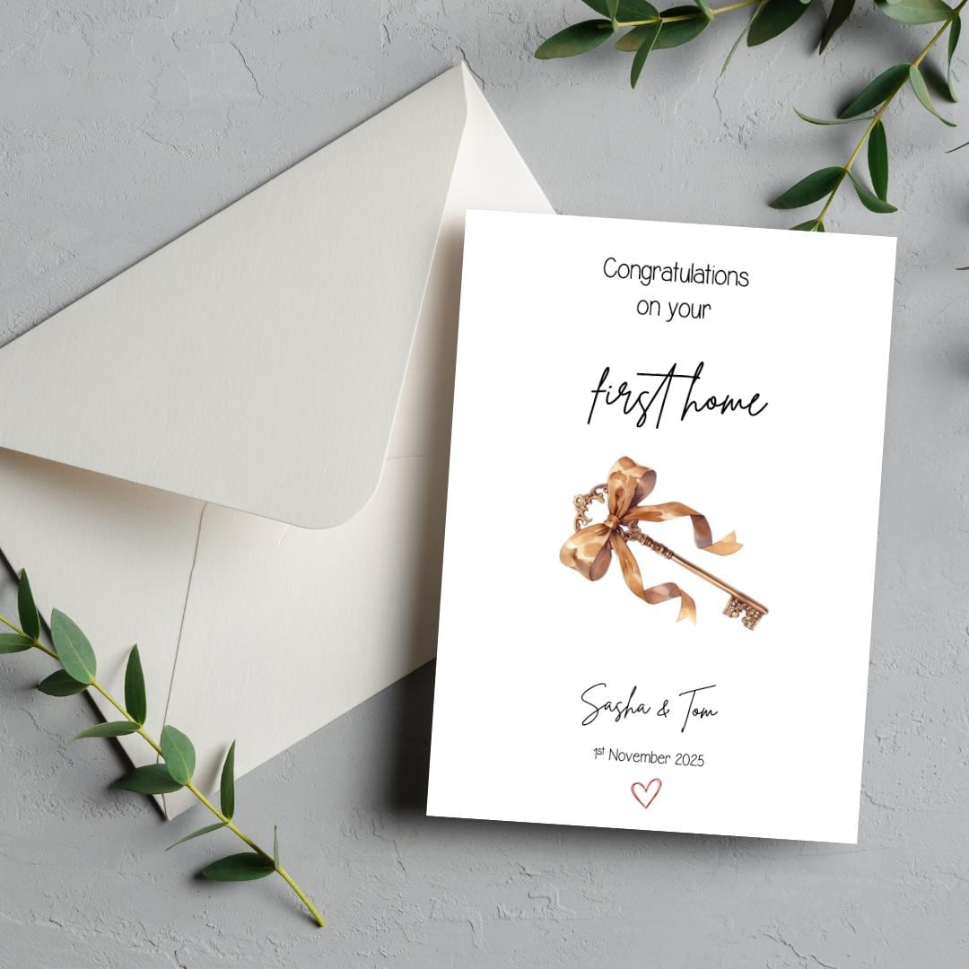 Personalized First Home Card • Gold Key Housewarming Gift - Etsy