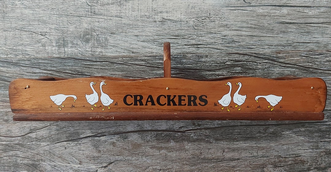 Vintage Wooden Cracker Server Holder Tea Bags Cookie Tray Farmhouse ...