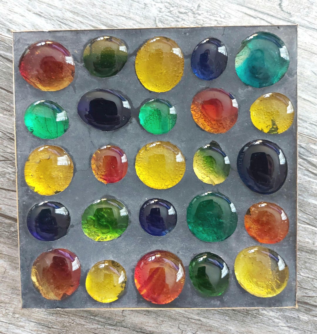 Vintage Retro 1960s Daysun Japanese Glass Mosaic Pebble Trinket Dish ...