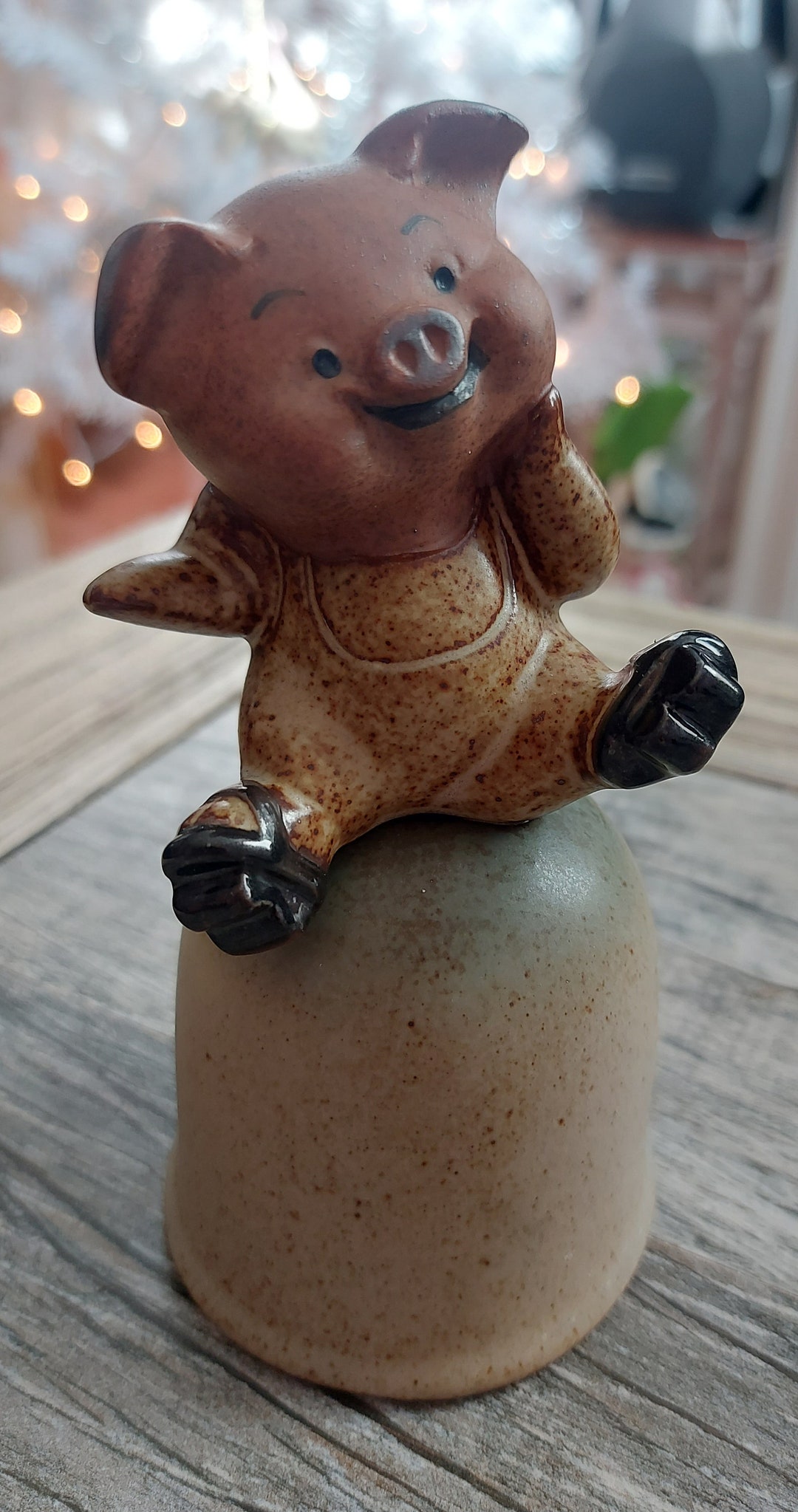 Vintage Pig Bell Ceramic Pottery Animal Bell Japan Knick Knack - Etsy