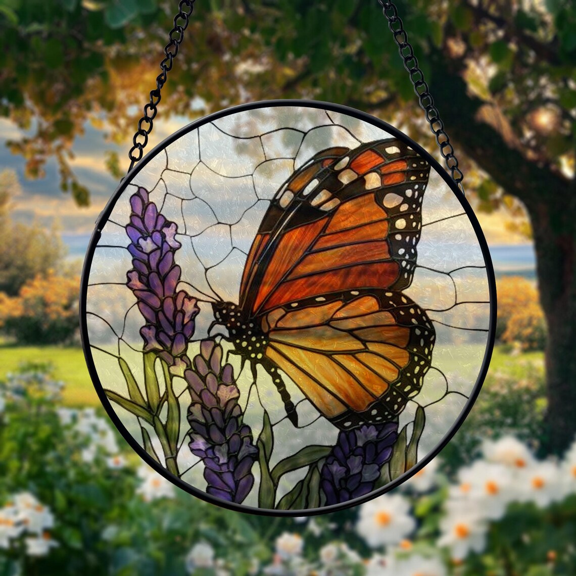 Monarch Butterfly Stained Glass Suncatcher, Monarch Butterfly With ...
