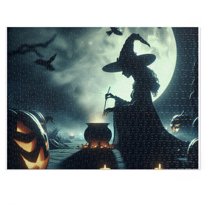 Halloween Witch Using the Magic Jigsaw Puzzle 30, 110, 252, 500,1000 ...