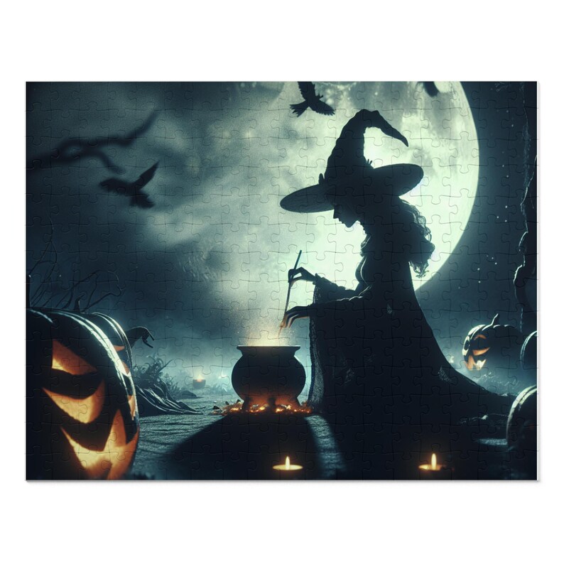 Halloween Witch Using the Magic Jigsaw Puzzle 30, 110, 252, 500,1000 ...