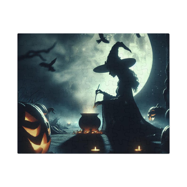Halloween Witch Using the Magic Jigsaw Puzzle 30, 110, 252, 500,1000 ...