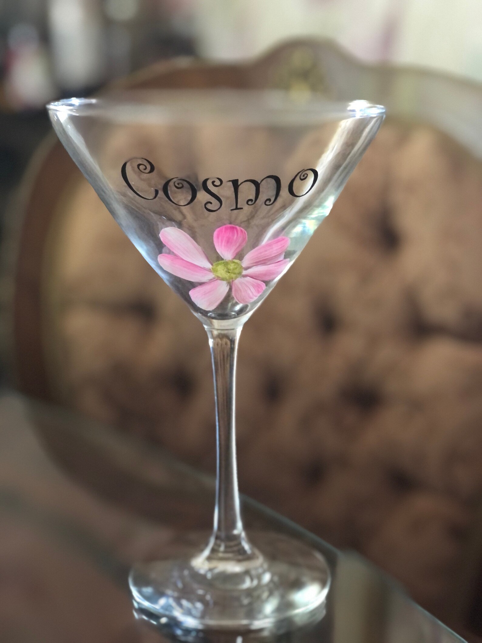 Cosmo Cocktail Martini Glass Barware Hand Painted With A | Etsy