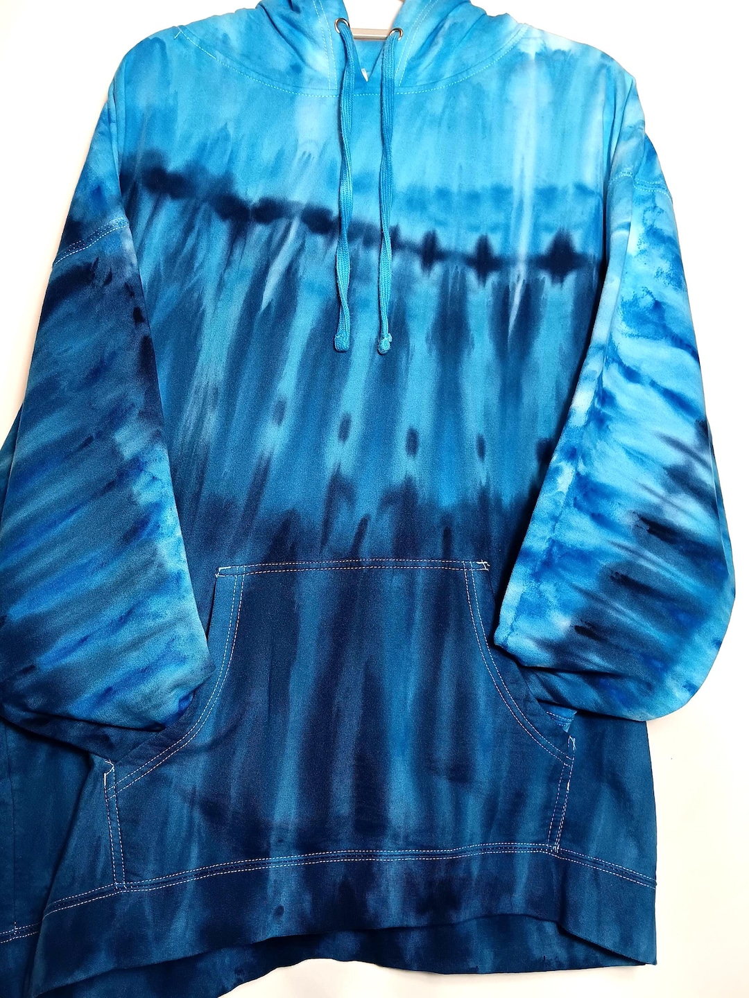 Cool Blue Gradient Hoodie, Ombré Blue Gradient Sweatshirt, Gradient ...