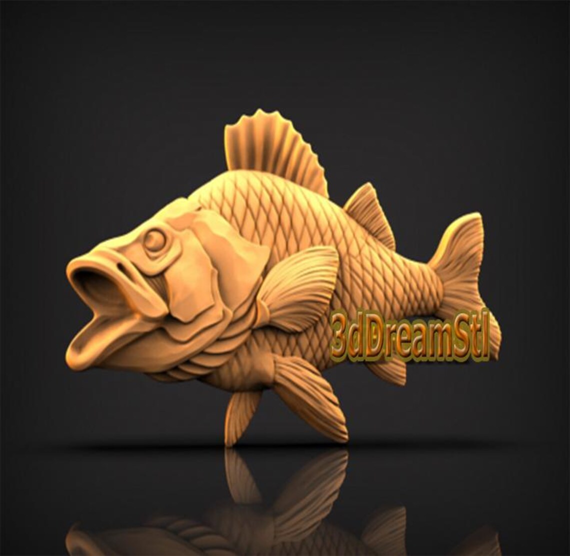 Fish STL Model, CNC Router Engraver, Artcam, Aspire, Cnc Files, Wood ...