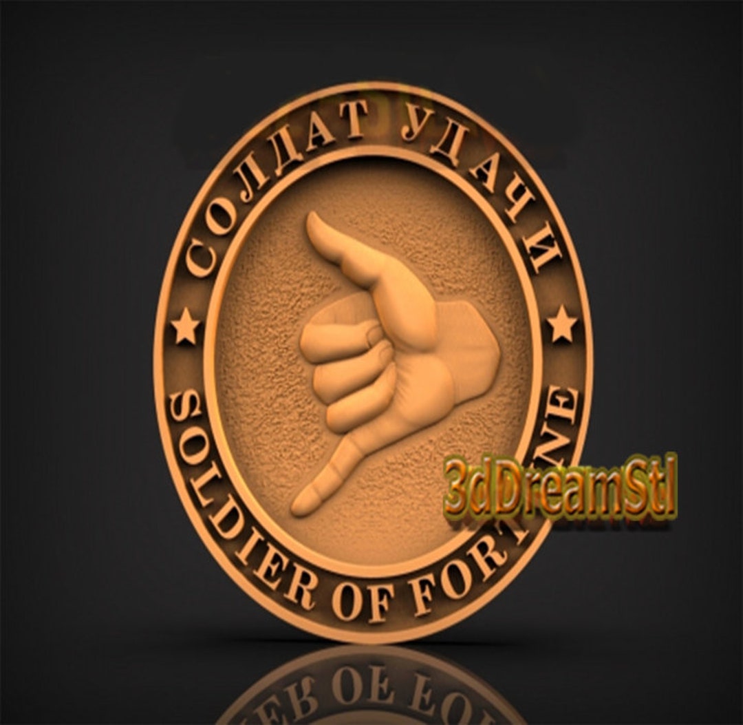 Soldier of Fortune Coin STL Model, CNC Router Engraver, Artcam, Aspire ...
