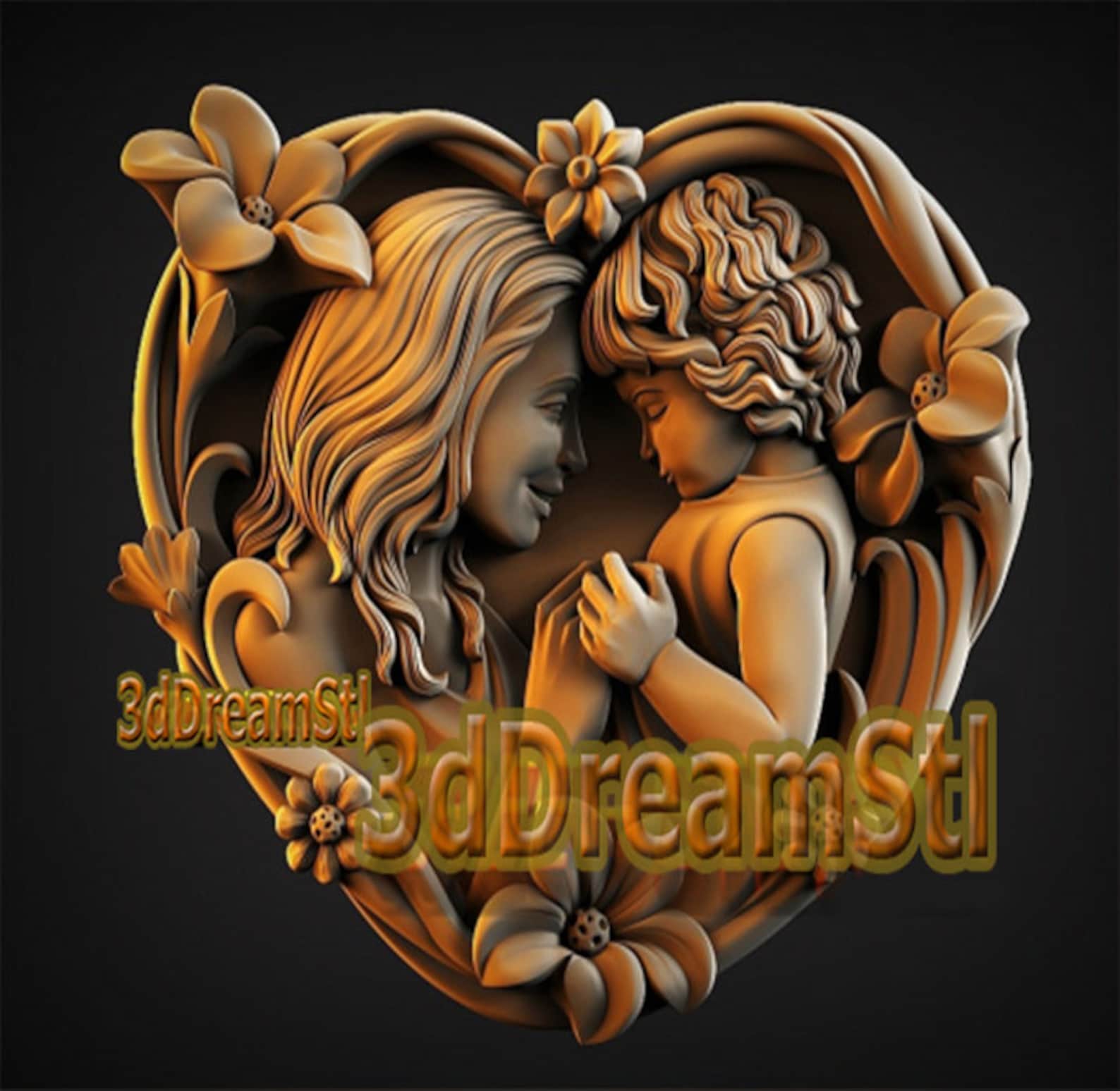 Mother and Daughter STL Model, CNC Router Engraver, Artcam, Aspire, Cnc ...