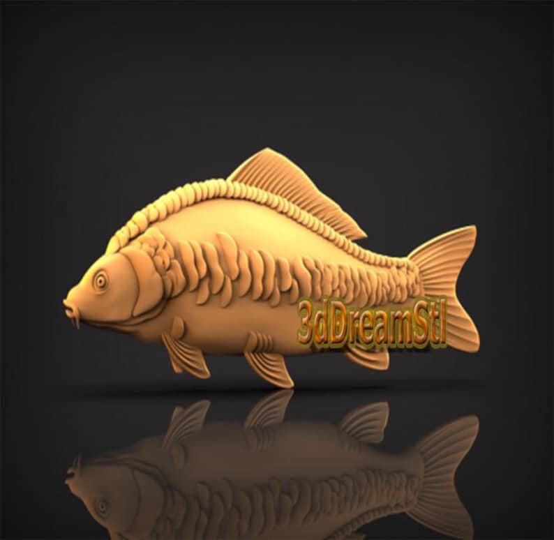 Japanese Carp STL Model, CNC Router Engraver, Artcam, Aspire, Cnc Files ...