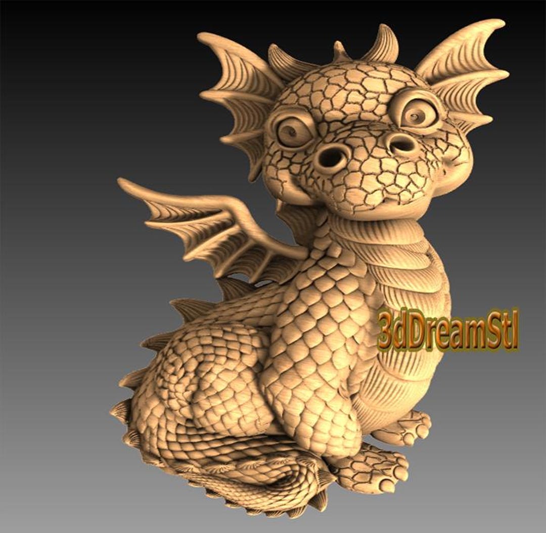 Dragon STL Model, CNC Router Engraver, Artcam, Aspire, Cnc Files, Wood ...