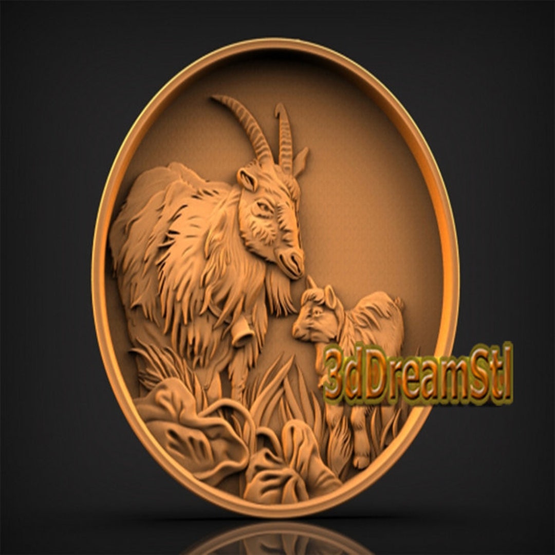 Goats STL Model, CNC Router Engraver, Artcam, Aspire, Cnc Files, Wood ...