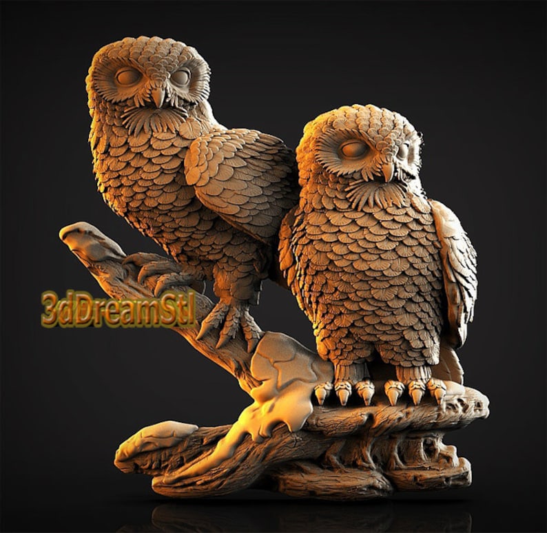 Two Owls STL Model, CNC Router Engraver, Artcam, Aspire, Cnc Files ...