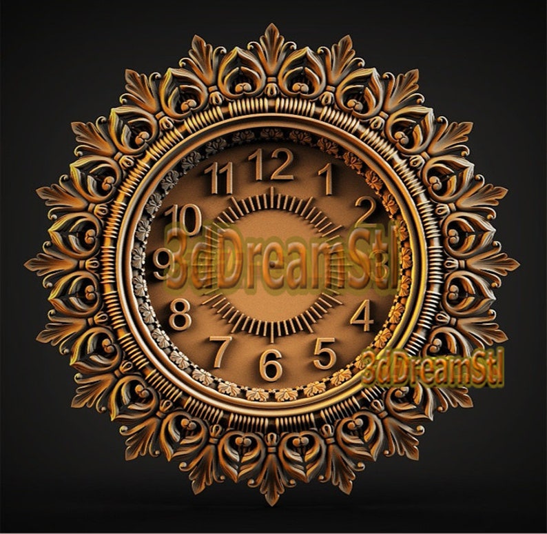 Clock 1, STL Model, CNC Router Engraver, Artcam, Aspire, Cnc Files ...