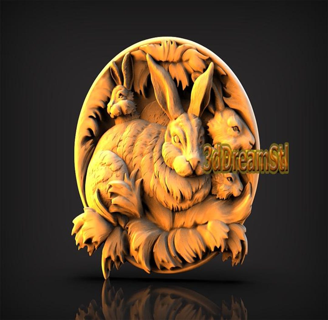 Rabbits STL Model, CNC Router Engraver, Artcam, Aspire, Cnc Files, Wood ...