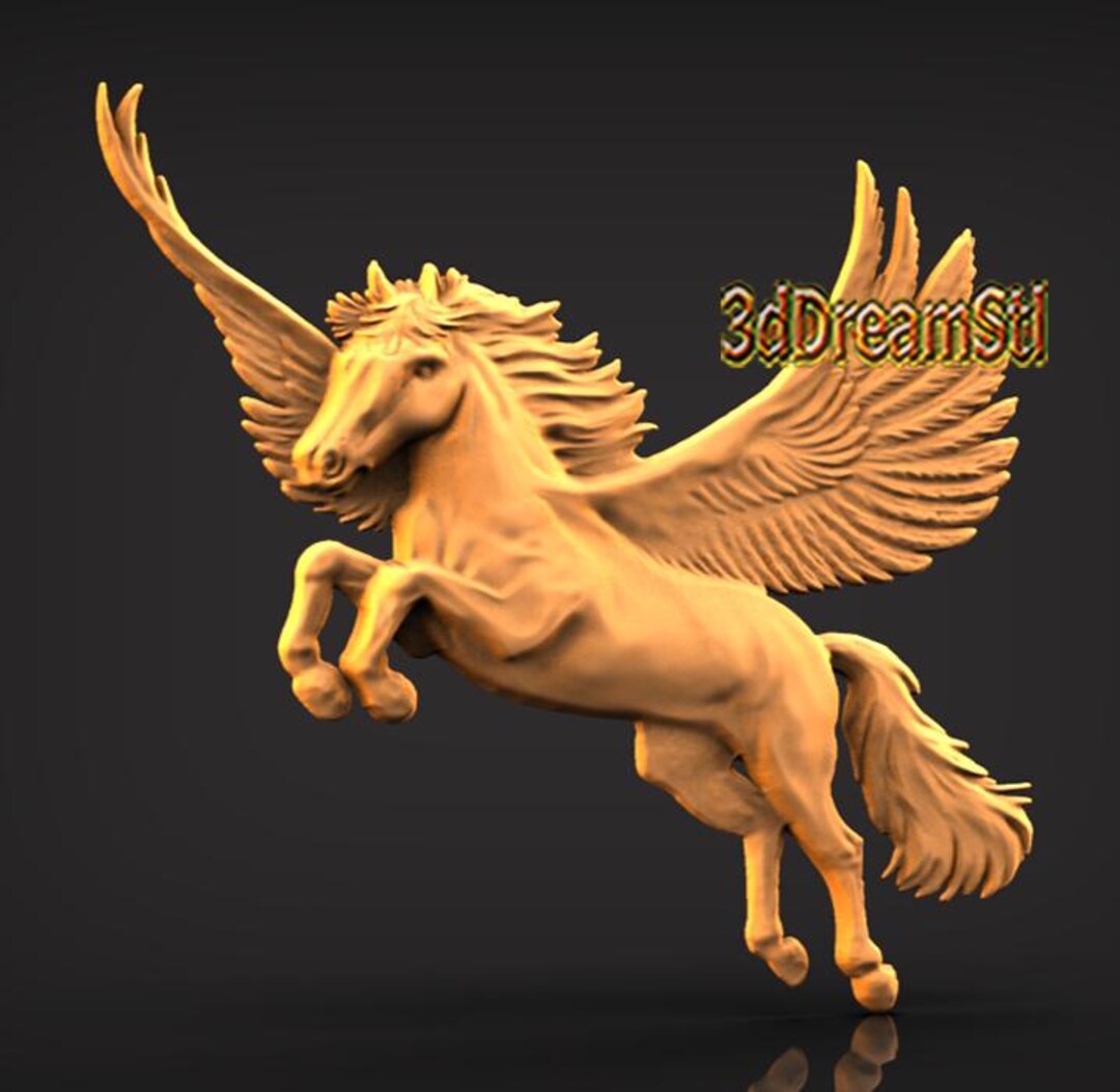 Flying Pegasus STL Model, CNC Router Engraver, Artcam, Aspire, Cnc ...
