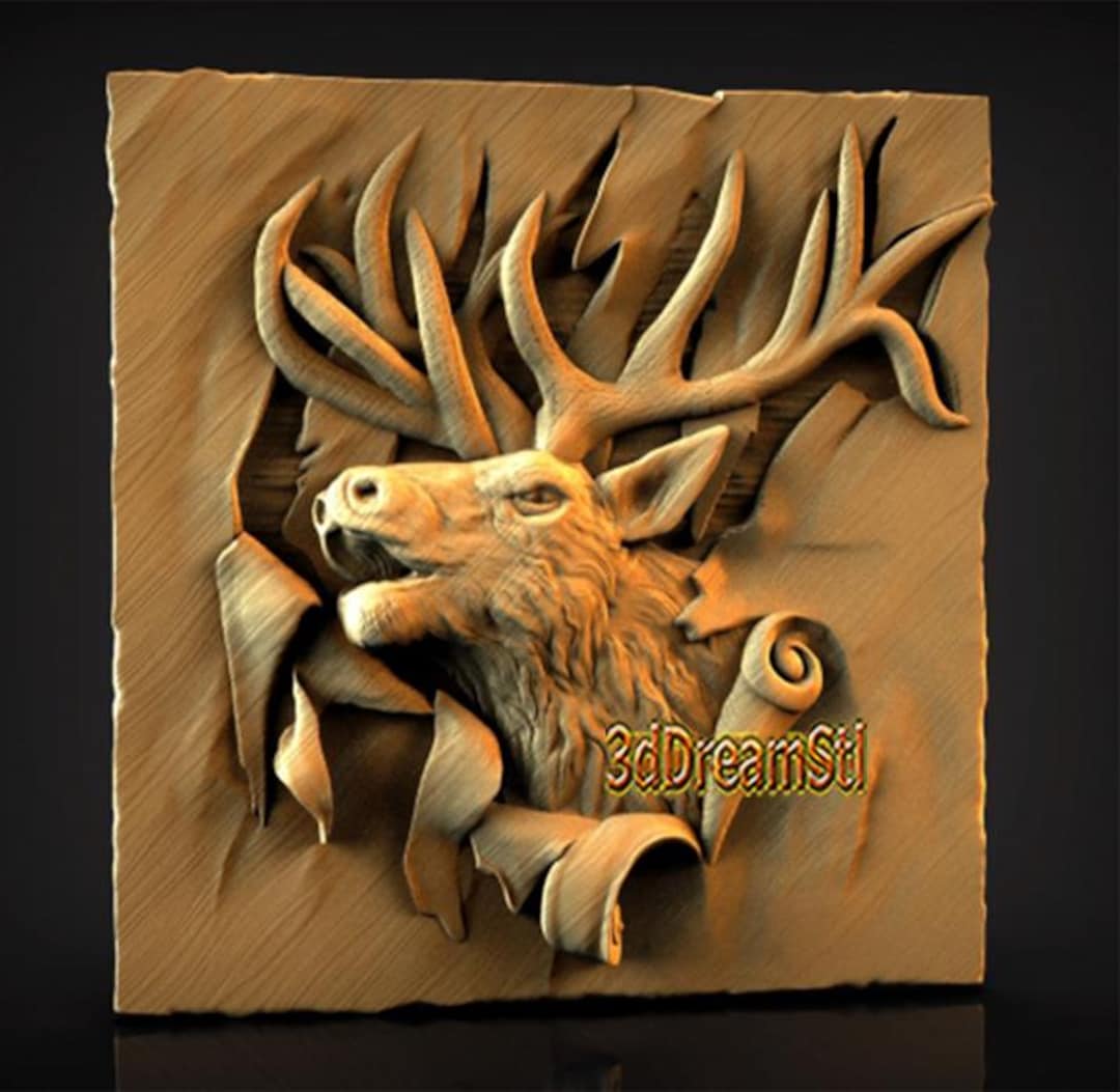 Deer Head STL Model, CNC Router Engraver, Artcam, Aspire, Cnc Files ...