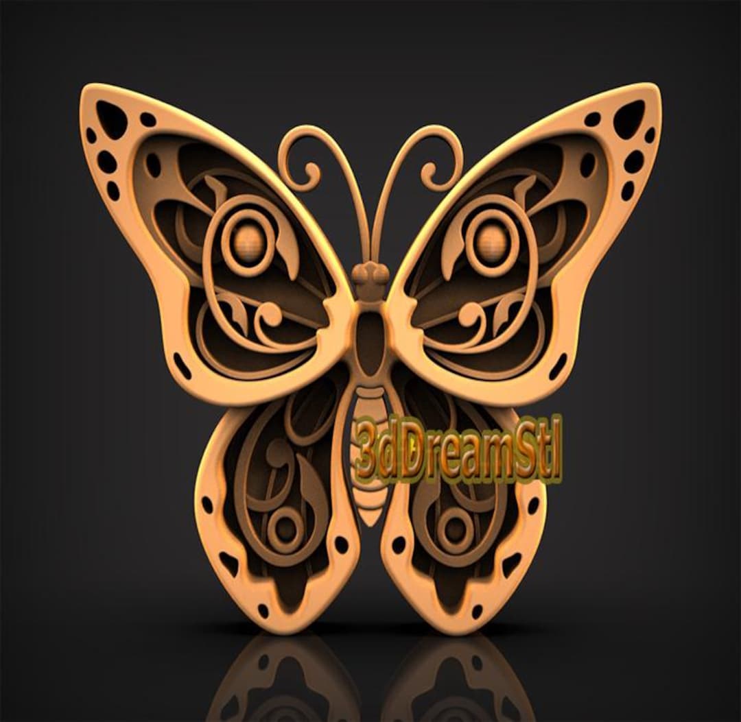 Butterfly STL Model, CNC Router Engraver, Artcam, Aspire, Cnc Files ...