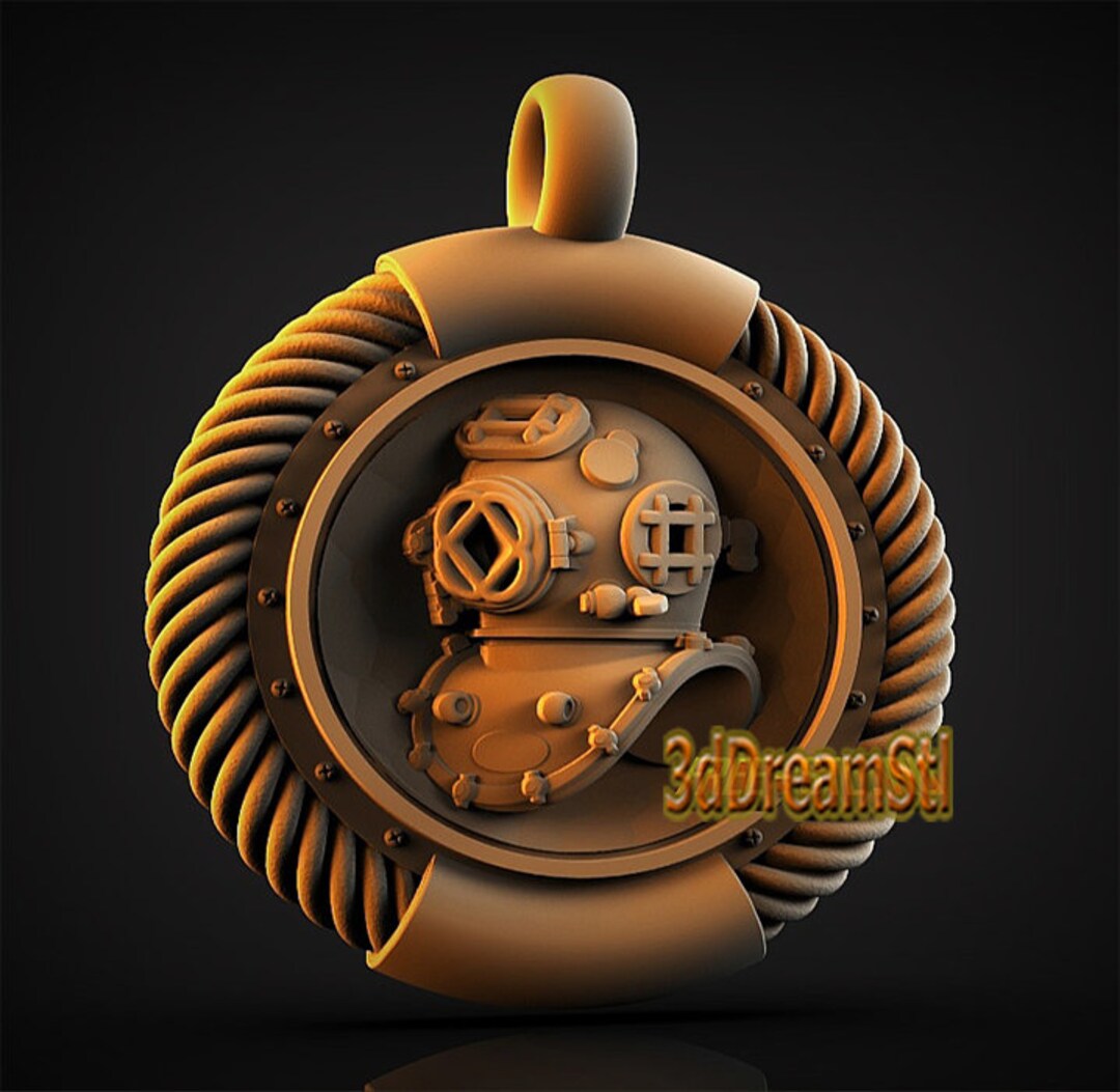 Diving Helmet STL Model, CNC Router Engraver, Artcam, Aspire, Cnc Files ...