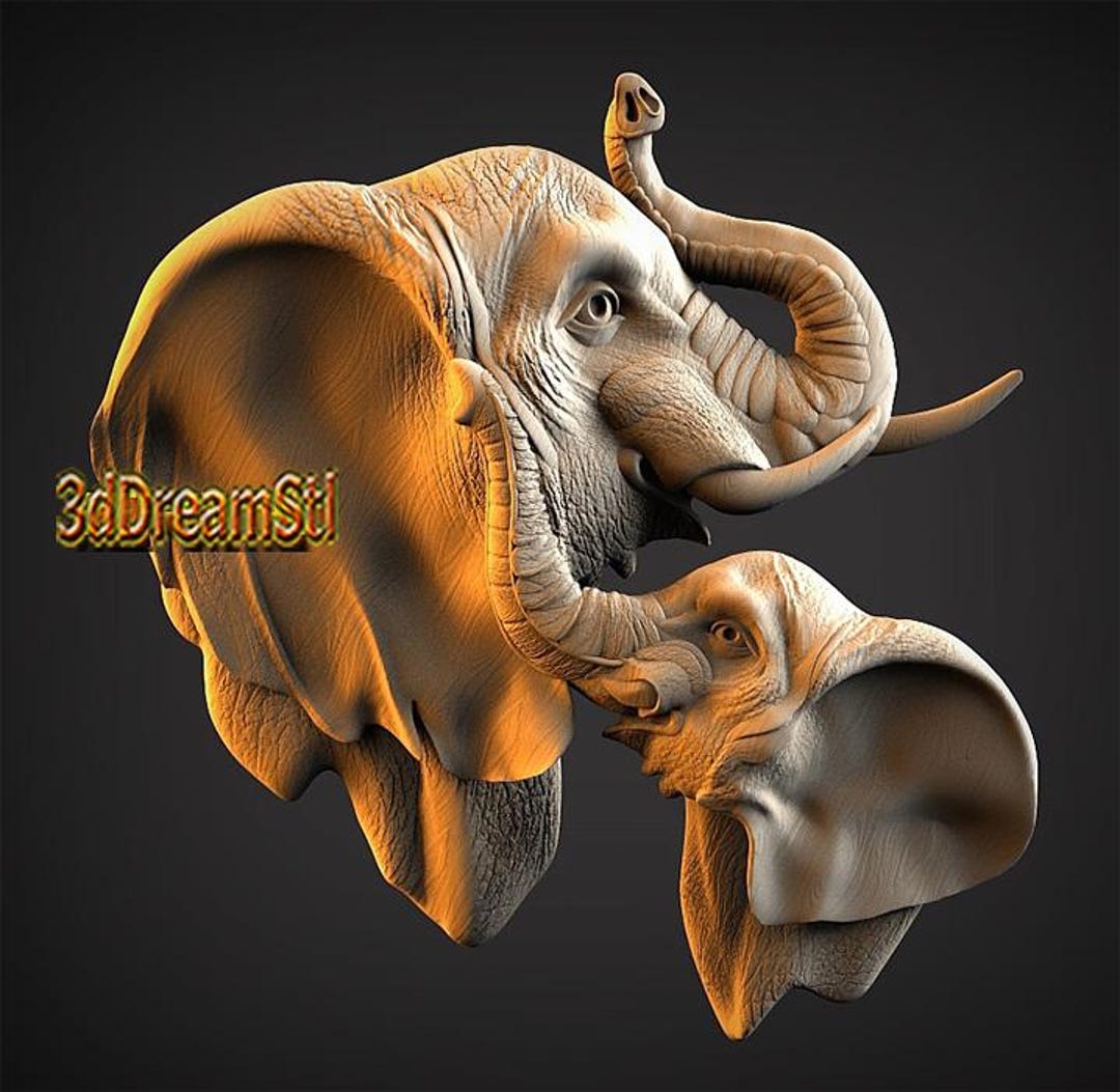Elephants STL Model, CNC Router Engraver, Artcam, Aspire, Cnc Files ...