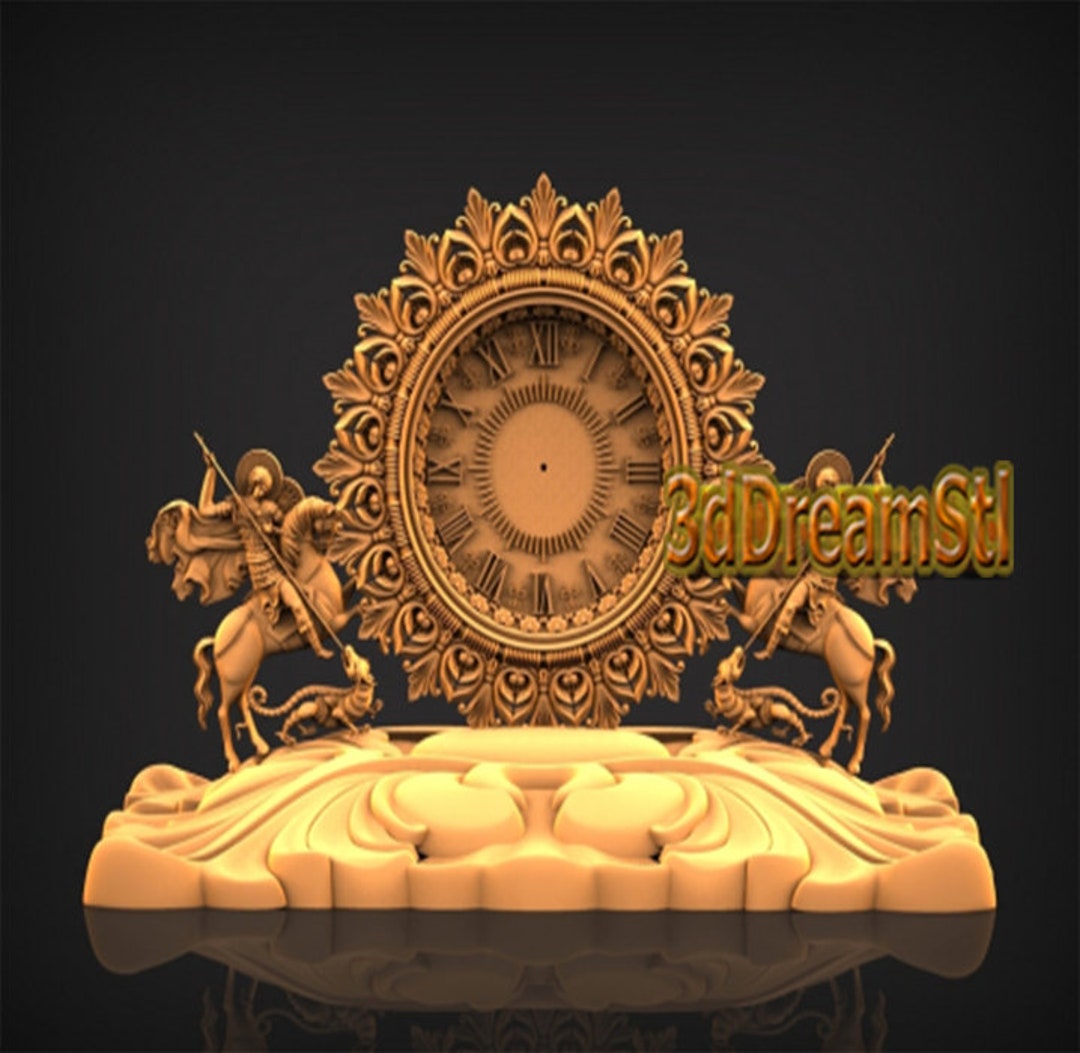 St. George Clock STL Model, CNC Router Engraver, Artcam, Aspire, Cnc ...