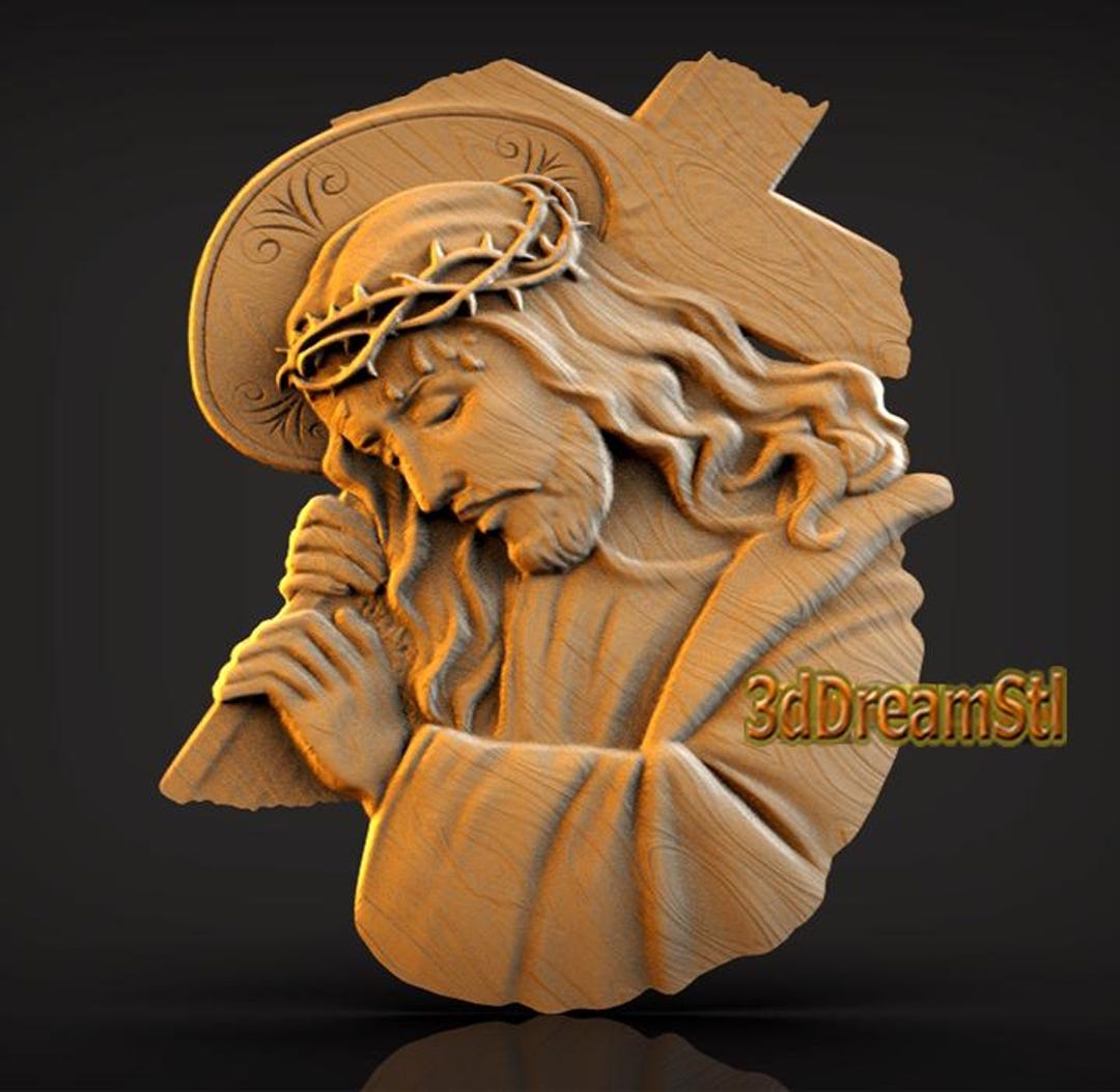 Jesus Carrying Cross 3D STL File | Christian Statue Model | Religious ...