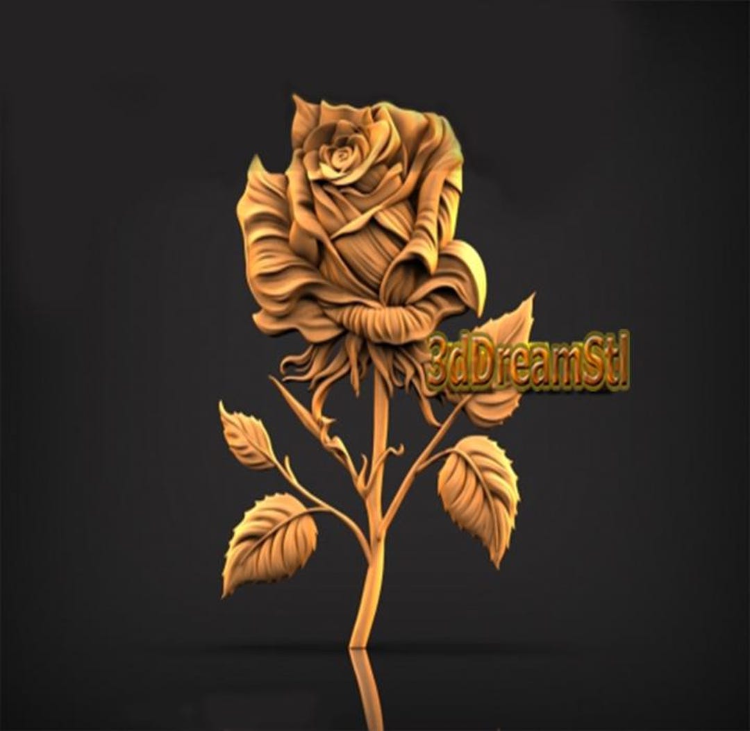 Rose STL Model, CNC Router Engraver, Artcam, Aspire, Cnc Files, Wood ...