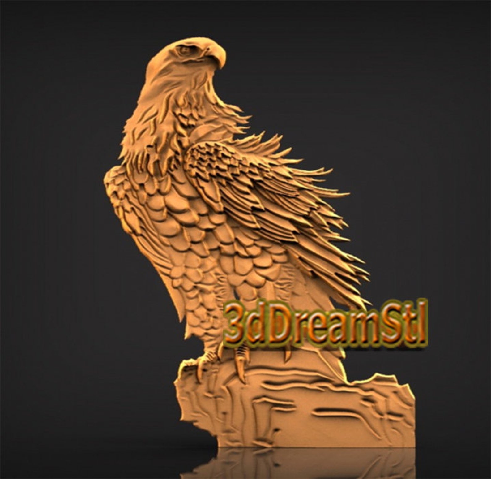 Eagle STL Model, CNC Router Engraver, Artcam, Aspire, Cnc Files, Wood ...