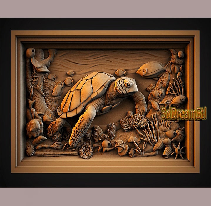 Sea Turtle STL Model, CNC Router Engraver, Artcam, Aspire, Cnc Files ...